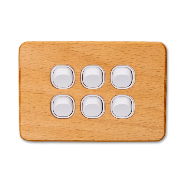 Timber Plates Australia - Birch 6 gang switch
